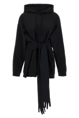MAISON MARGIELA Hoodie Dress With Gloves - Black