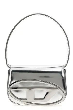 DIESEL® 1dr Leather Shoulder Bag - Silver