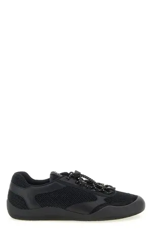 Prada Mesh Leather Sneakers - Black
