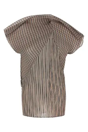 Issey Miyake Generic Stripes Top - Brown