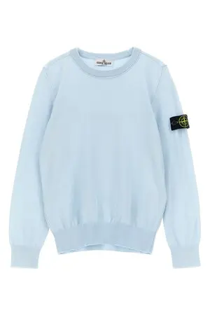 Stone Island Logo Badge Sweater - Light Blue