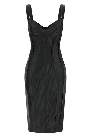 Elisabetta Franchi Nappa Effect Corset Midi Dress