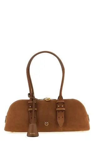 Pinko Bowling Baguette' Large Shoulder Bag - Brown