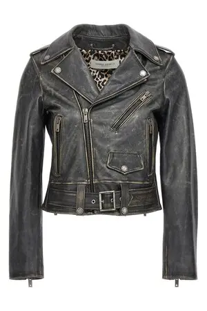 GOLDEN GOOSE Destiny Slim Leather Biker Jacket