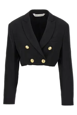 Palm Angels Cropped Double-breasted Wool-blend Blazer