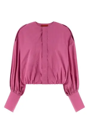 THE LATEST Diana Cotton Poplin Blouse - Fuchsia