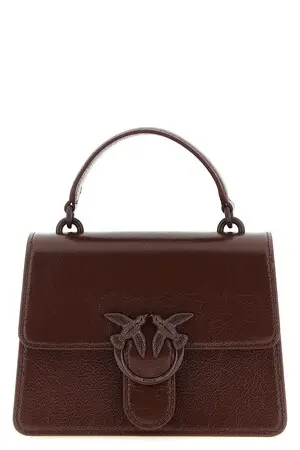 Pinko Mini Love One Light Leather Handbag - Bordeaux