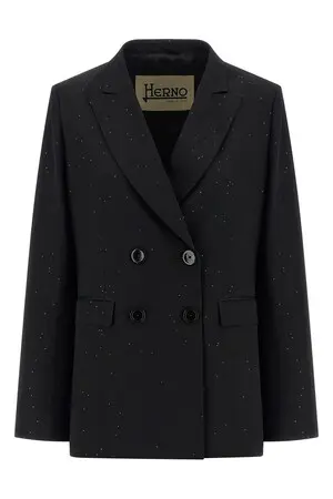 Herno Micro Sequin Blazer - Black