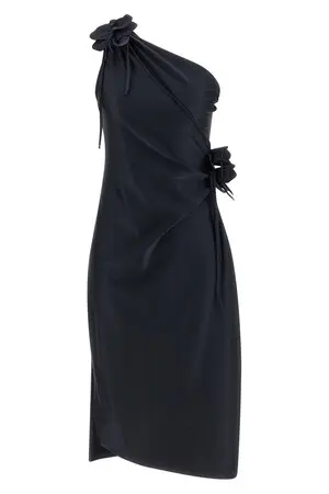 Coperni Asymmetric Mini Flower' Dress - Black