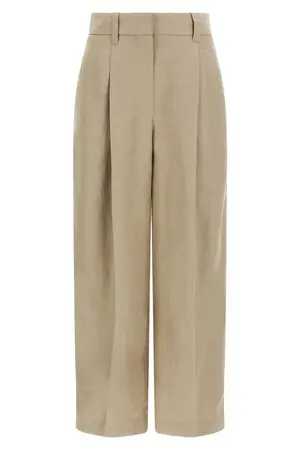 Brunello Cucinelli Wide Leg Linen Trousers
