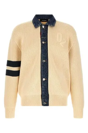 Dsquared2 Denim Mix Cardigan - Beige