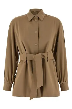 Max Mara Mxmagenzia Virgin Wool Shirt - Beige
