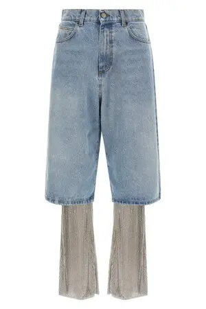 Giuseppe Di Morabito Denim Bermuda Shorts With Crystal Leggings