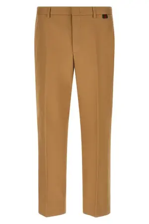 Gucci Cotton Twill Web Loop Trousers - Beige