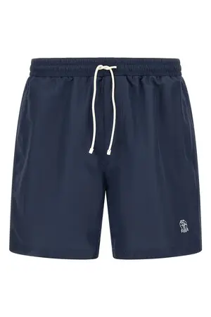 Brunello Cucinelli Logo Embroidery Swimsuit - Blue