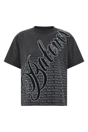 Balenciaga Cursive Jersey T-shirt - Black