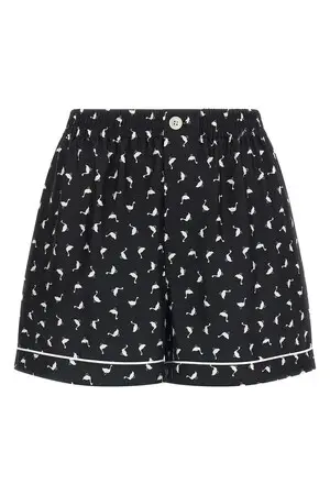 Moschino Oche Silk Twill Shorts - White/black