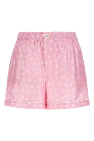 Moschino Oche Silk Twill Shorts - Pink