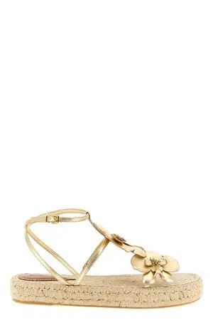 Zimmermann Orchid Laminated Leather Sandals - Gold