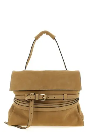 Moschino Tie Me Suede Shoulder Bag