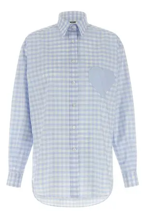 Moschino Heart' Vichy Shirt - Light Blue