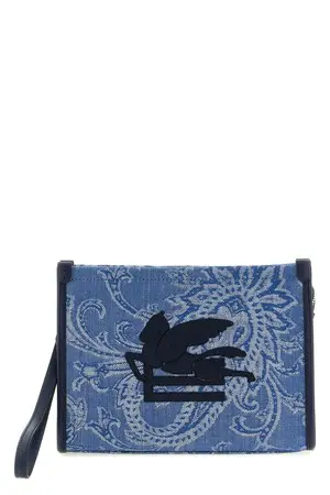 Etro Paisley Jacquard Clutch Bag - Light Blue