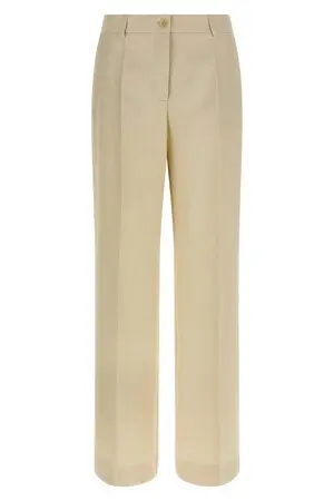 P.a.r.o.s.h Raisa26 Viscose And Linen Blend Trousers - Beige
