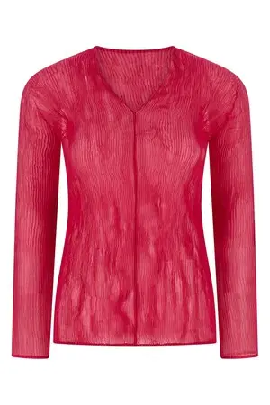 Issey Miyake Chiffon Twist 1' Top - Fuchsia