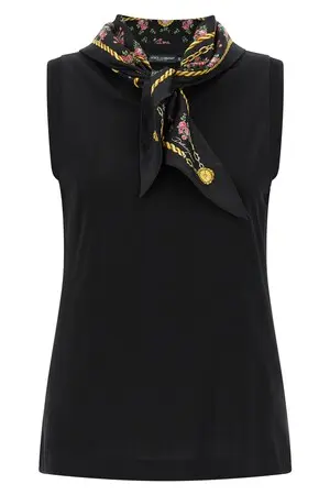 Dolce & Gabbana Cotton Jersey T-shirt With Removable Silk Scarf