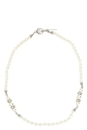 Alessandra Rich Pearl Necklace - White