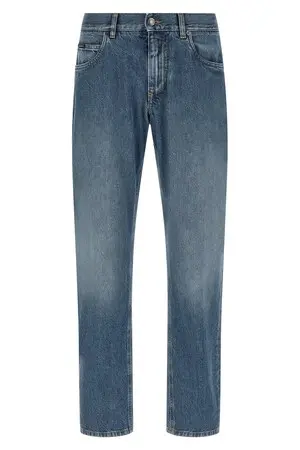 Dolce & Gabbana Heraldic Embroidery Jeans - Blue