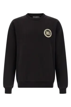 Dolce & Gabbana Logo Patch Brushed Cotton Sweatshirt