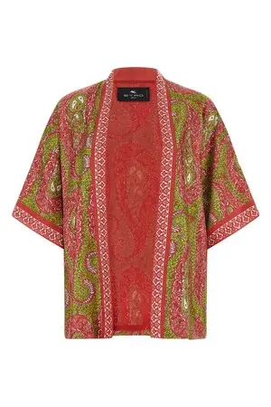 Etro Kesa Paisley Foliage Silk Kimono
