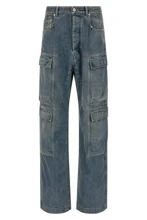 Rick Owens Cotton Denim Cargo Jeans