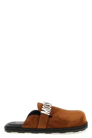 Moschino Suede Sabots - Brown