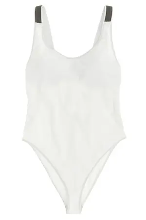 Brunello Cucinelli BRUNELLO CUCINELLI Precious Details One-Piece Swimsuit White