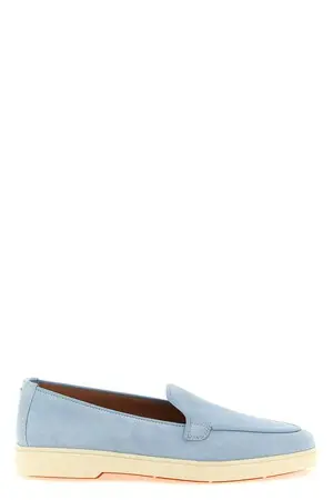 Santoni Suede Debora Loafers - Light Blue