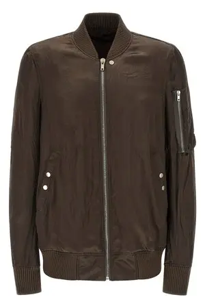 Rick Owens Classic Flight Bomber Jacket - Brown