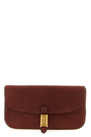 Pinko Saddle Flat Medium Shoulder Bag - Bordeaux