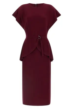 Norma Kamali Peplum Dress - Bordeaux