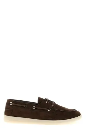 Prada Suede Boat Loafers - Brown