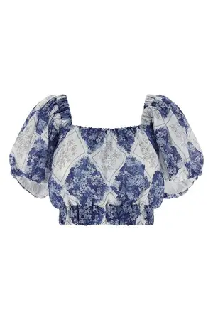 Twin-set Cropped Blouse - Blue