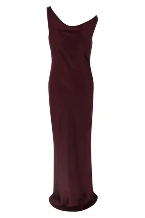 Norma Kamali Maria Satin Crepe Maxi Dress - Bordeaux