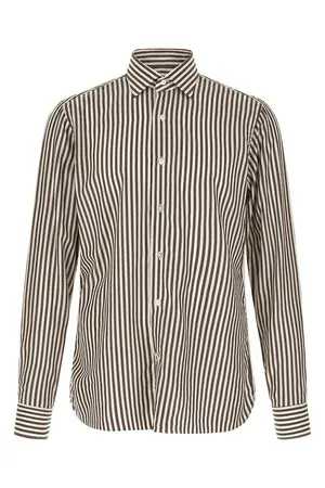 BORRIELLO NAPOLI Striped Shirt - Brown