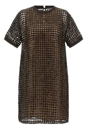 Brunello Cucinelli Sequin Mesh Dress