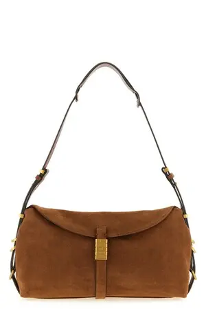 Pinko Saddle Horizontal Suede Shoulder Bag