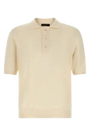 ZANONE Cotton Knit Polo Shirt - Beige
