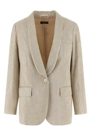 Peserico Lamé Thread Single-breasted Blazer