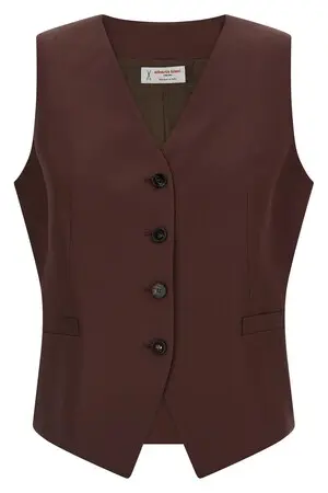 Alberto Biani Viscose And Linen Vest - Brown