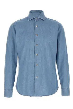 BORRIELLO NAPOLI Denim Shirt Passion Line - Light Blue